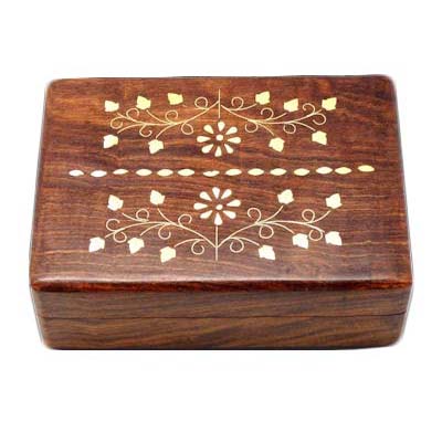 Wooden Inlay Flower Jewellery Box - ILLUMINATION MANDALAS