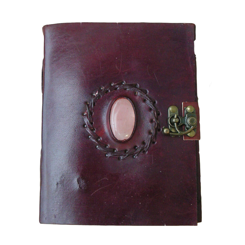 Medium Leather Journal - 1 Stone with Clasp - ILLUMINATION MANDALAS