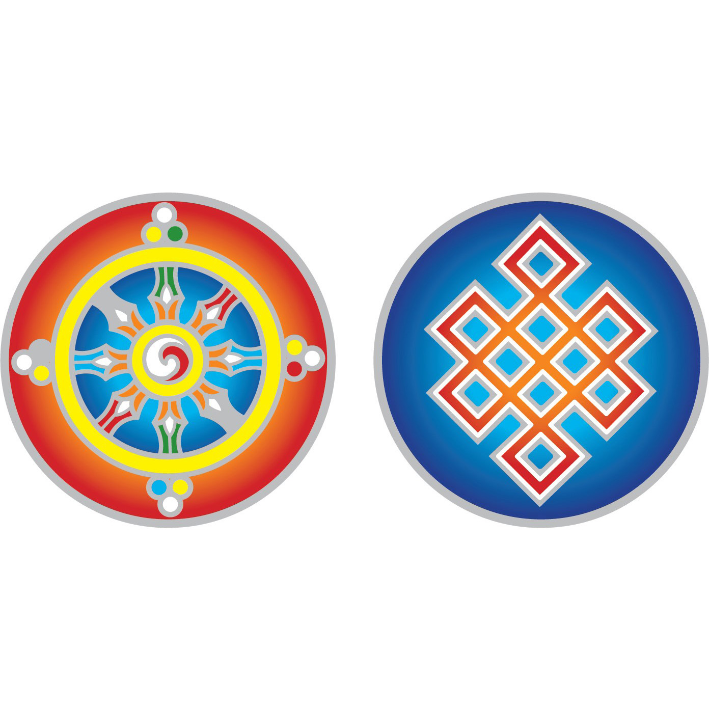 Sunlight Dharma Wheel & Infinity Knot - ILLUMINATION MANDALAS