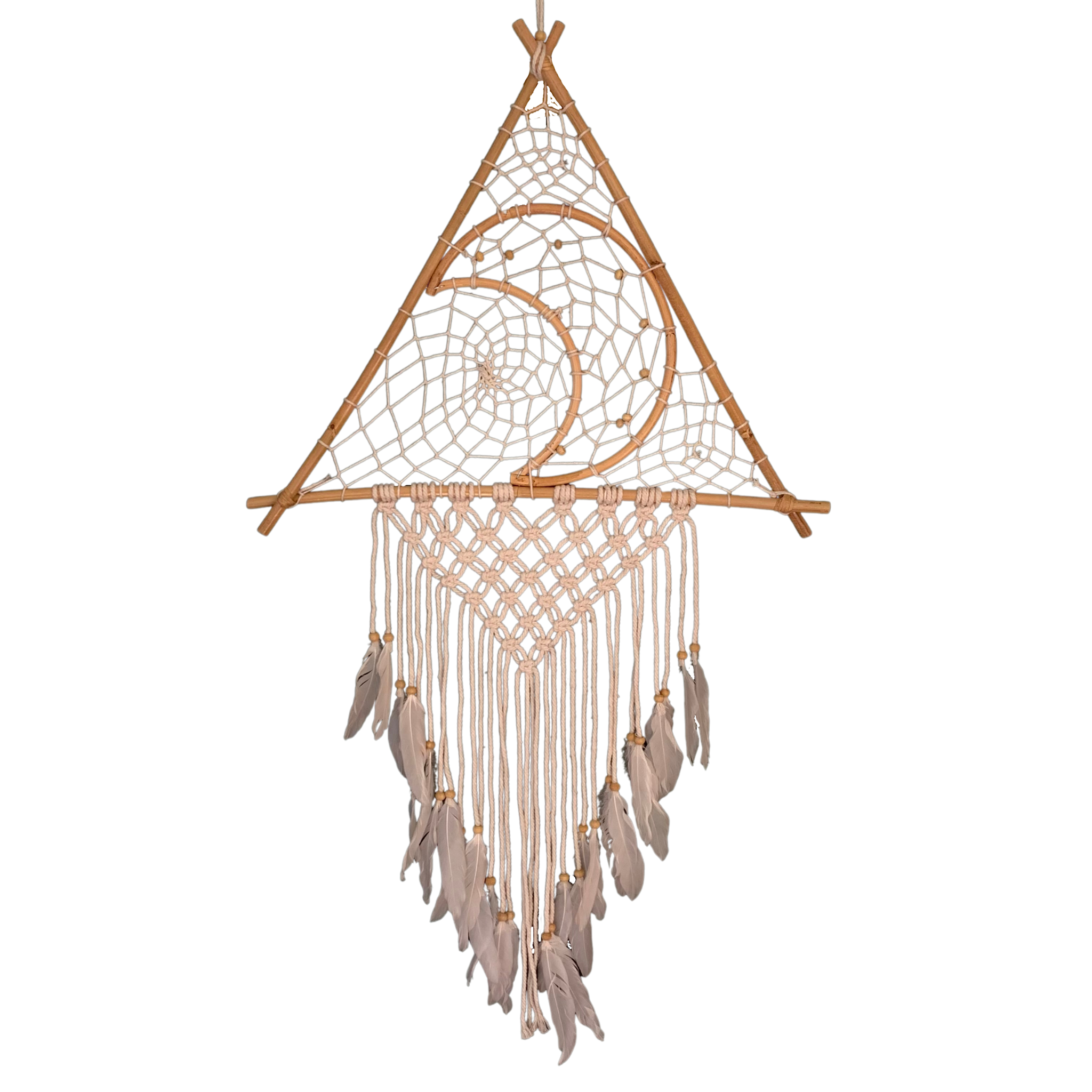Sacred Crescent Moon Triangle Dreamcatcher - ILLUMINATION MANDALAS
