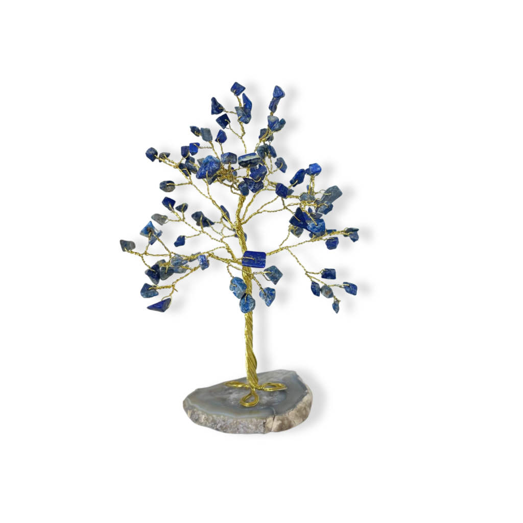 Crystal Tree w/Agate Base - Lapis Lazuli 100 chip - ILLUMINATION MANDALAS