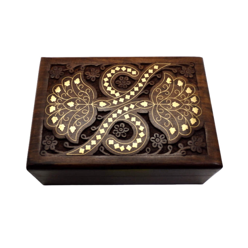 Jewellery Box - Wooden Inlay Lotus - ILLUMINATION MANDALAS