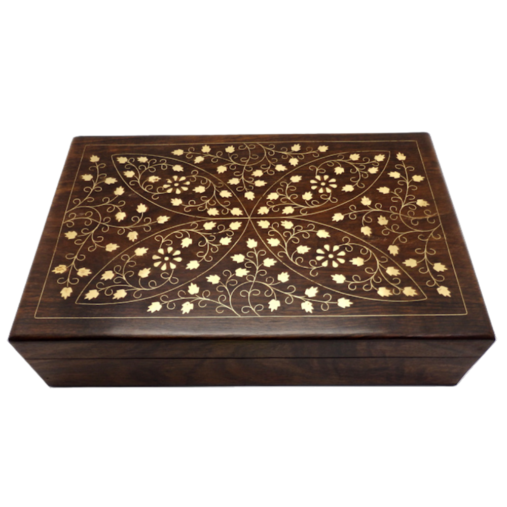 Wooden Inlay Daisy Jewellery Box Large - ILLUMINATION MANDALAS